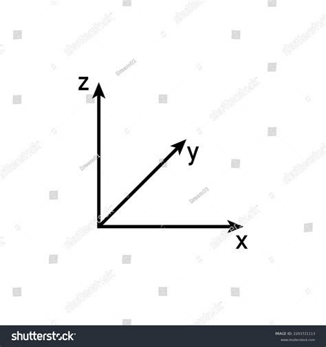 3d Space Coordinate System On White Stock Vector Royalty Free