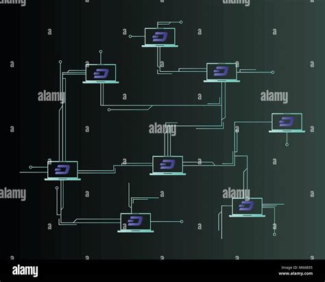 Dash Blockchain Technology On Dark Background Stock Vector Image And Art