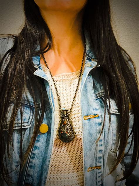 Antique Foreign Perfume Flask Necklace Etsy