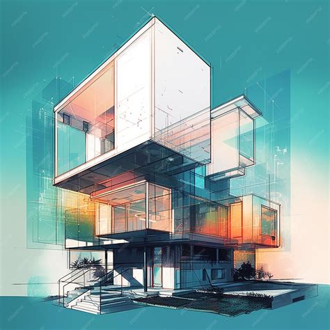 Premium Photo Modern House Design And Architecture Colorful Illustration