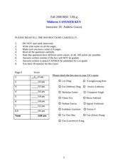 BISC Midterm Answer Key Copy Fall BISC Lg Midterm ANSWER KEY Instructor Dr