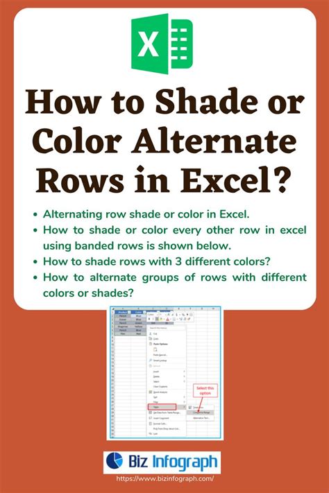 Color Alternate Rows In Excel Tutorial