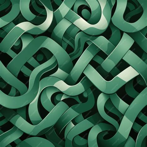 Green Simple Repeating Interlocking Figure C Escher Style V 52 Job Id