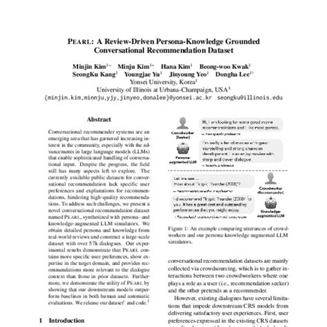 Pearl A Review Driven Persona Knowledge Grounded Conversational