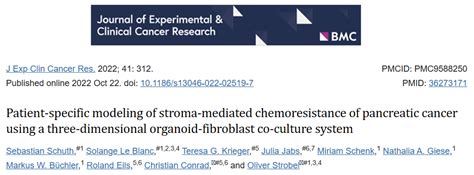 使用三维类器官 成纤维细胞共培养系统对胰腺癌基质介导的化学耐药性进行患者特异性建模