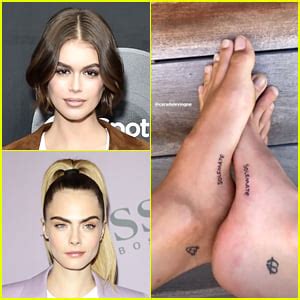 Kaia Gerber Shows Off Matching Foot Tattoos With Cara Delevingne Cara