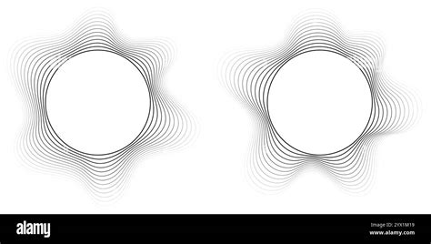 Round Sound Wave Frames Circular Lines Pattern Radial Curvy Shapes Geometric Concentric