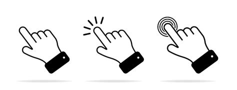 Hand Pointer Icon Finger Click Pointer Click Cursor Arrow Icon Clicking