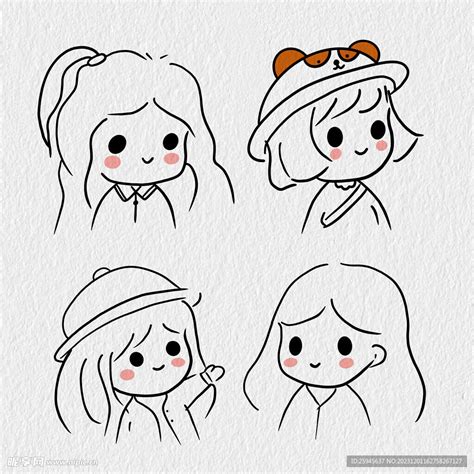 小女孩简笔画头像设计图海报设计广告设计设计图库昵图网