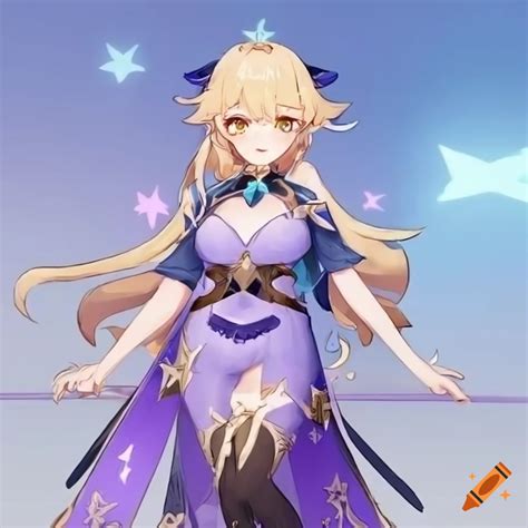 Character With Dark Blue Hair Blue Eyes And Star Accessories On Craiyon