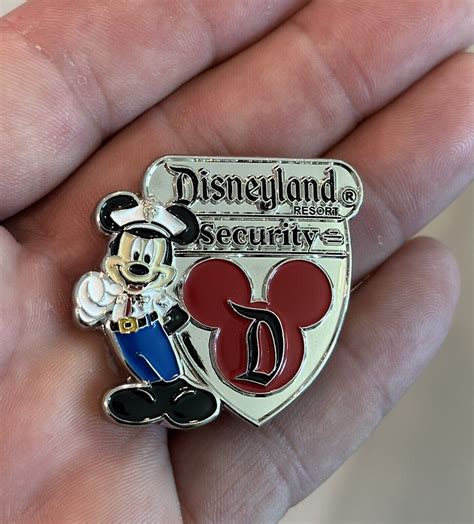 Disneyland Security Badge Mickey Mouse Enamel Pin Etsy