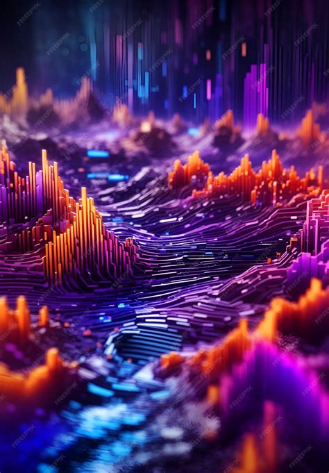 Premium Ai Image Abstract Particle Data Landscape Background With Flowing Binary Codes Digital