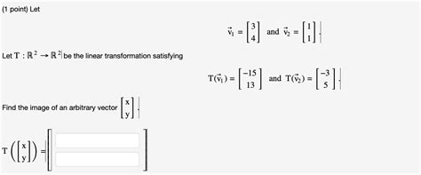 Solved 1 Point Letvec V 1 34 And Vec V 2 11 Let Chegg Com