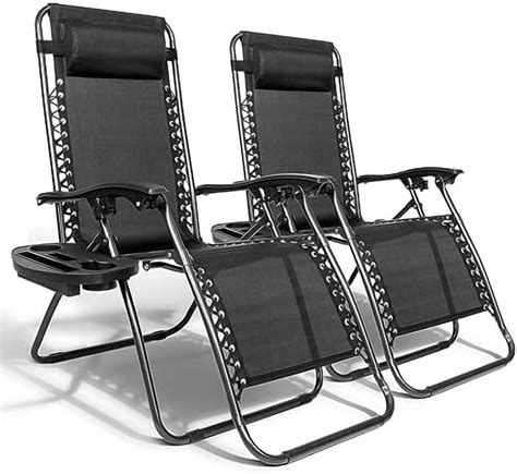Zero Gravity Chair Set Of 2 Folding Lounge Chairs Outdoor Recliners