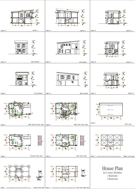 House Plans 6x11m With 3 Bedrooms Samhouseplans