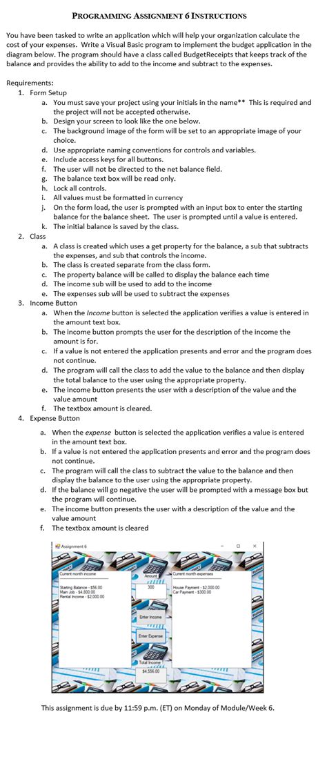 Programming Assignment 6 Instructions You Have Been
