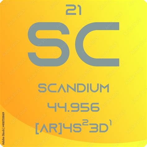 Vector De Stock Scandium Sc Transition Metal Chemical Element Vector Illustration Diagram With