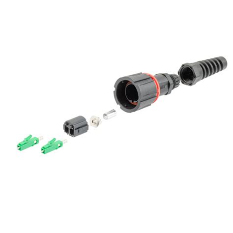 Ip68 Odva Compatible Lc Duplex Connector Apc Duplex Green 50mm Crimp