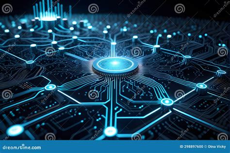 abstract technology background of a data computing system with connected particles artificial