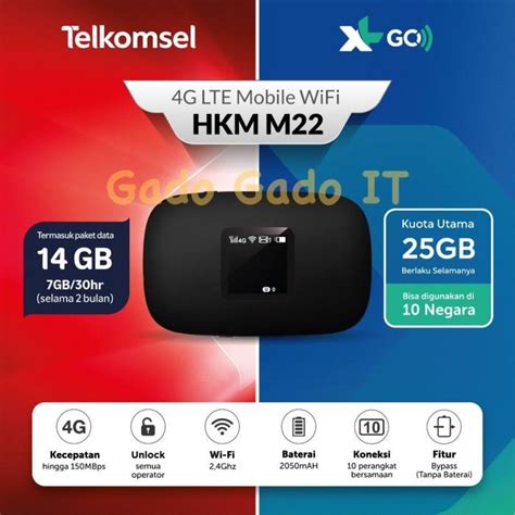 Jual Mifi Router Hkm M Xl Go Modem Wifi G Lte Hkm M Telkomsel Unlock Shopee Indonesia