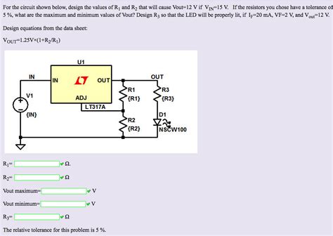 solved for the circuit shown below design the values of r1
