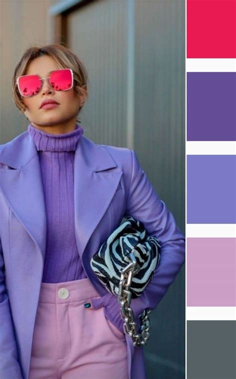 Цветовые сочетания Colour Combinations Fashion Color Blocking Outfits Purple Outfits