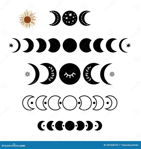 Black Moon Phase Logo Simple Moon Symbol Isolated Icon Lunar Phases