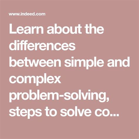 Differences Between Simple And Complex Problem Solving