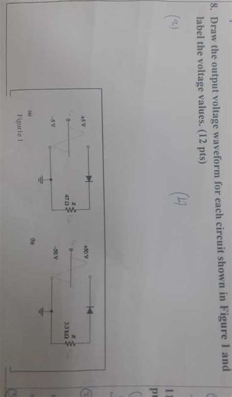 8 Draw The Output Voltage Waveform For Each Circuit Shown In Figure 1