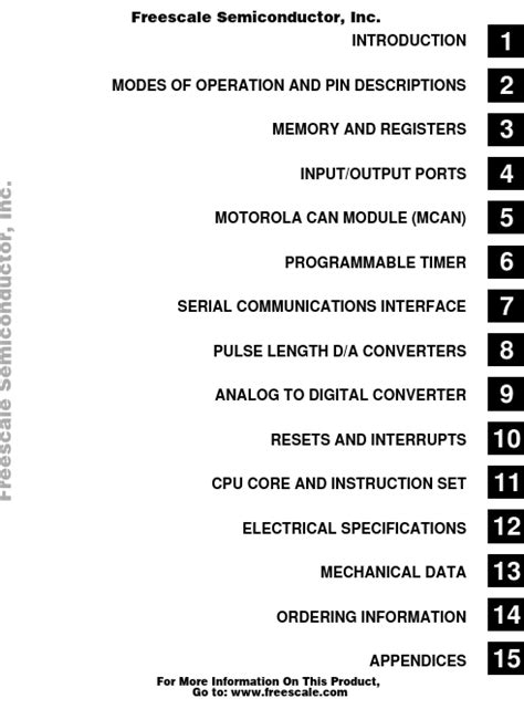 Mc68hc05x16 Datasheet Qfp Microcontroller Unit Freescale Semiconductor
