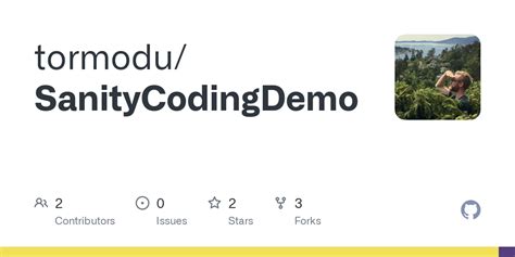 Github Tormodu Sanitycodingdemo
