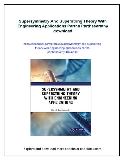 Supersymmetry And Superstring Theory With Engineering Applications Partha Parthasarathy Pdf