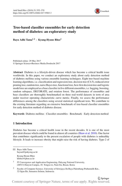 Tree Based Classifier Ensembles For Early Detection Method Of Diabetes