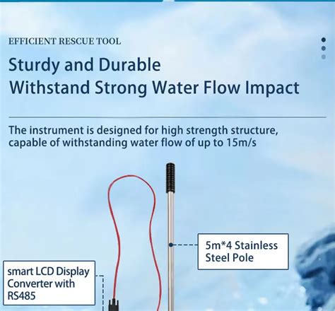 Flow Speed Meter Water Flow Velocity Meter Flow Rate Meter With Speed Range 0 01 5 00 M S Lcd