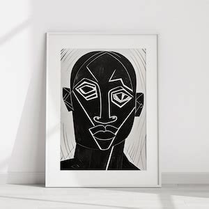 Black Man Wall Art Black And White Abstract Art Black Digital Art