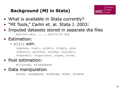 Ppt A New Architecture For Handling Multiply Imputed Data In Stata Powerpoint Presentation
