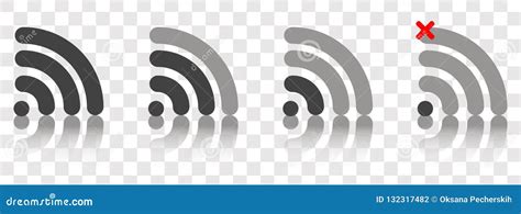 Set Of Vector Wi Fi Icons With Different Signal Received Layers Stock Vector Illustration Of