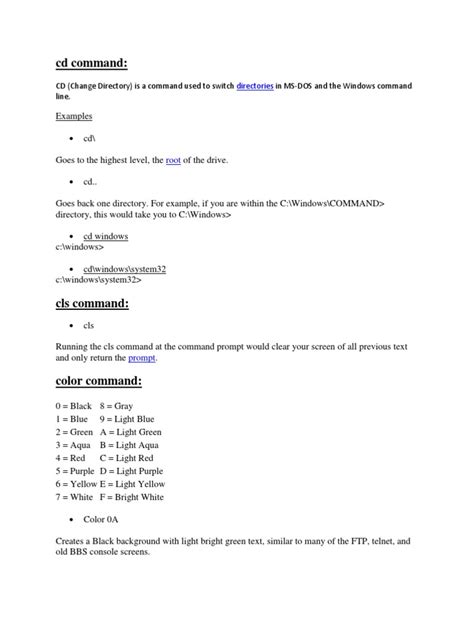 Ms Dos Commands Download Free Pdf Computer File Directory Computing