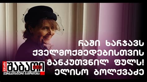 რაში ხარჯავს ქველმოქმედებისთვის აღებულ ფულს ელისო ბოლქვაძე Youtube