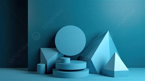 제품 배치 완벽 파란색 기하학적 3d 연단 파란색 연단 제품 기반 블루 스테이지 배경 일러스트 및 사진 무료 다운로드