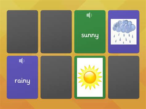 Weather Memory Game Matching Pairs Weather Memory Game Matching Pairs