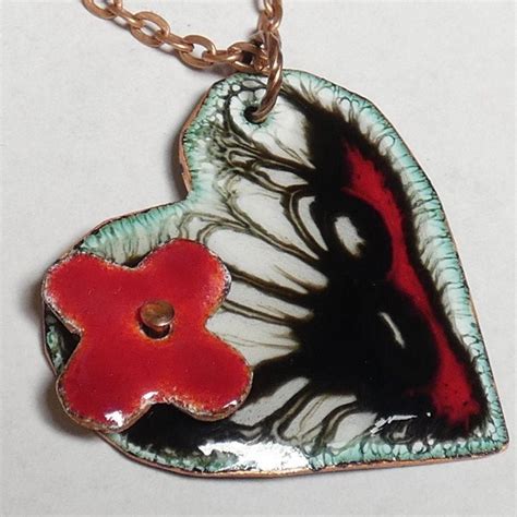 Electroformed Copper Pendant Steampunk Gear Pierced Heart With Corset