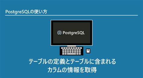 Postgresql テーブルの定義とテーブルに含まれるカラムの情報を取得