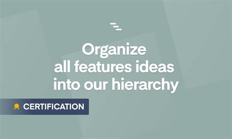 Organize All Features Ideas Into Our Hierarchy