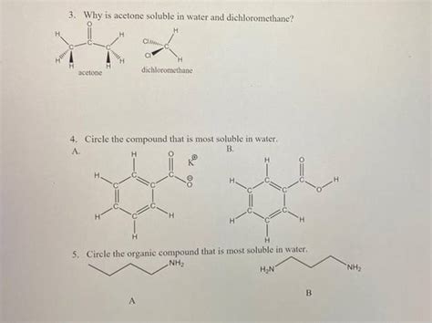 Solved Transcribed Image Text 3 Why Is Acetone Soluble In Water