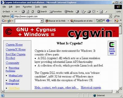 CygWin ejecución de Unix en Windows