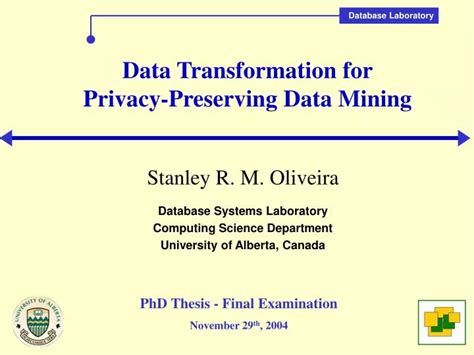 Ppt Data Transformation For Privacy Preserving Data Mining Powerpoint