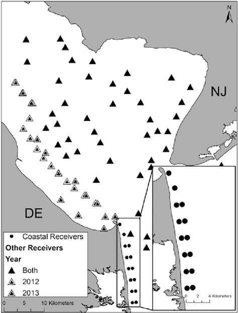 Coastal Array Of Vemco Vr 2w Acoustic Receivers Along With Larger Array