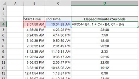 How To Calculate Elapsed Time In Excel