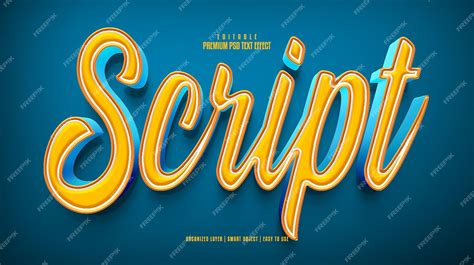 Premium Psd Script 3d Editable Premium Psd Text Effect
